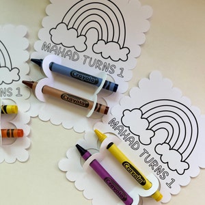Customized Coloring Page Party Favor With Crayons Mini Coloring Page ...
