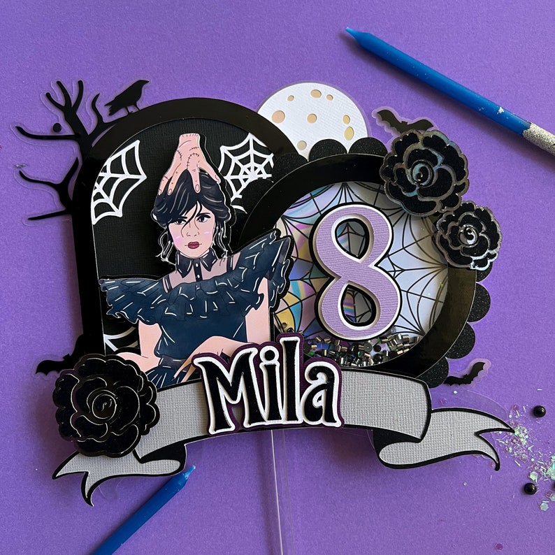 Wednesday Cake Topper Addams Family Cake Topper Wednesday - Etsy