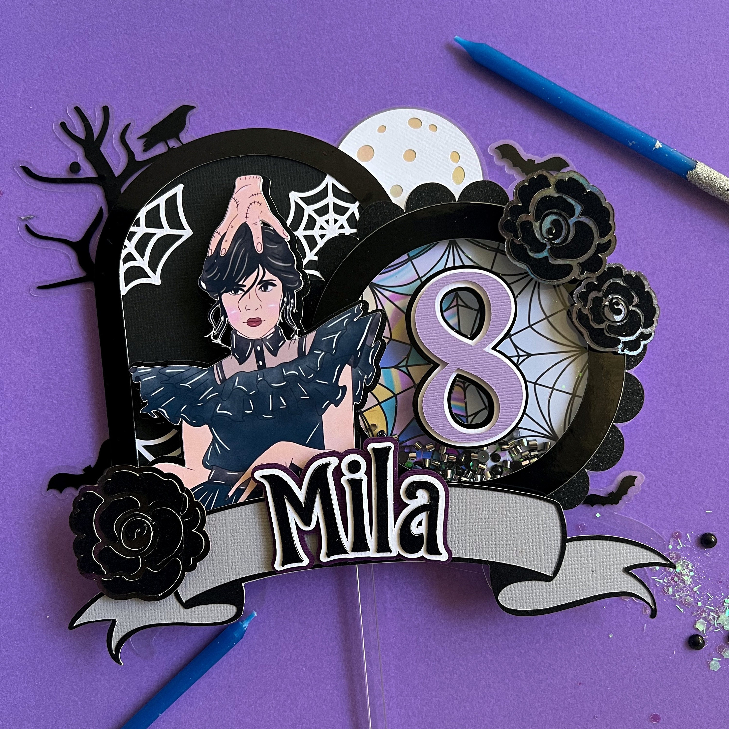 Wednesday Cake Topper Addams Family Cake Topper Wednesday - Etsy