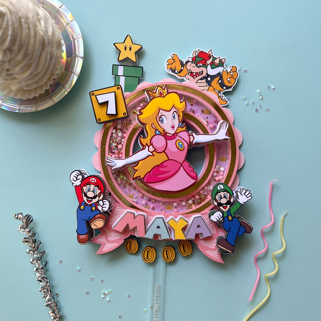 Peach Cake Topper, Mario Princess Cake Topper - Etsy