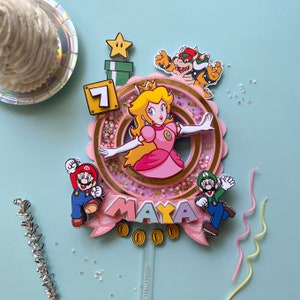 Peach Cake Topper, Mario Princess Cake Topper - Etsy