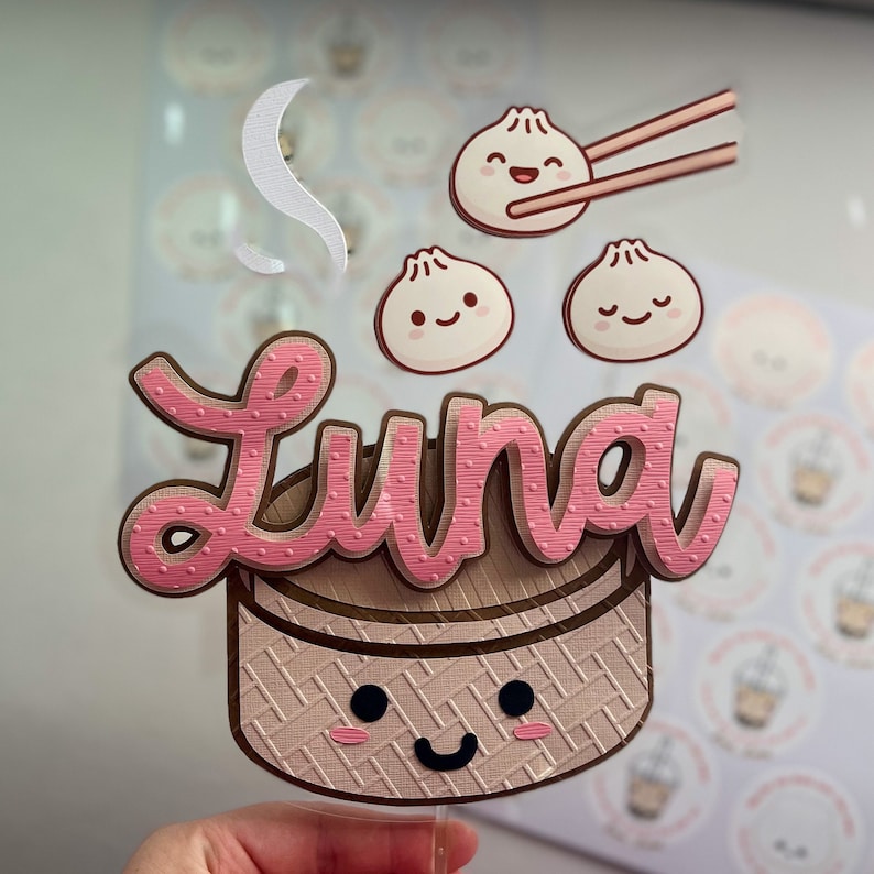 Personalized Dumpling Cake Topper: Dim Sum Party Decor - Etsy
