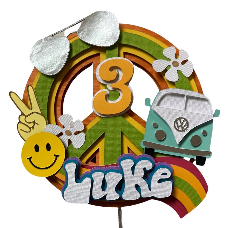 Hippie Cake Topper Groovy Cake Topper Peace Cake Topper | Etsy