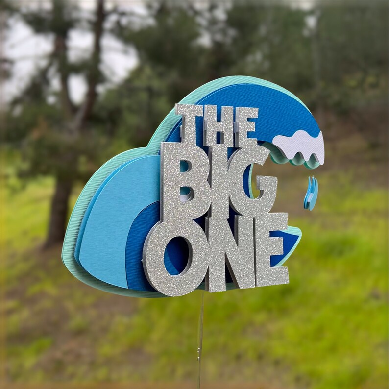 The Big One Cake Topper Surfer Wave 1st Birthday the Big One | Etsy
