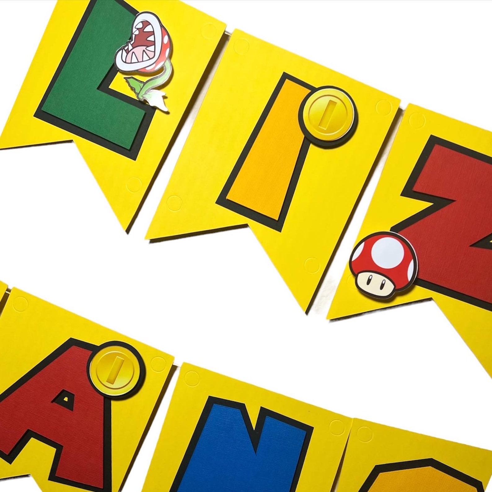 Mario Bros Birthday Banner Mario Bros Party Decor Mario | Etsy