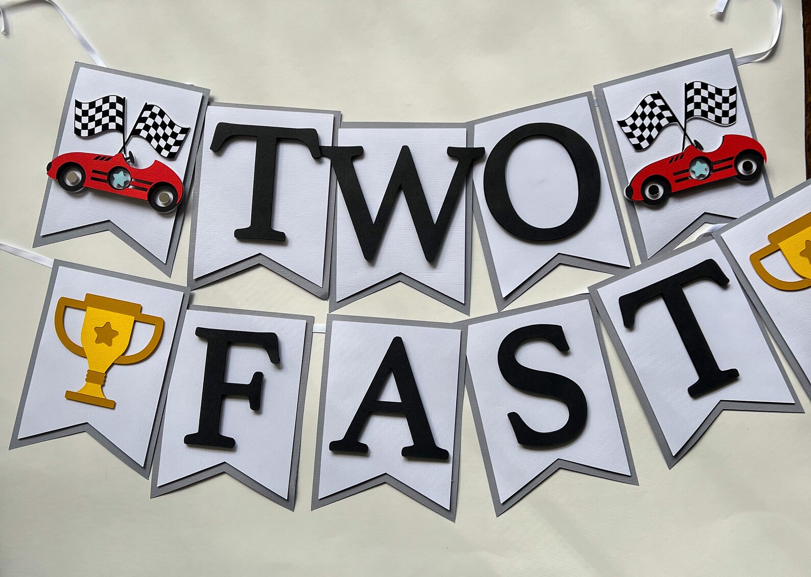 Two Fast Banner Two Fast Birthday Decoration Race Car - Etsy
