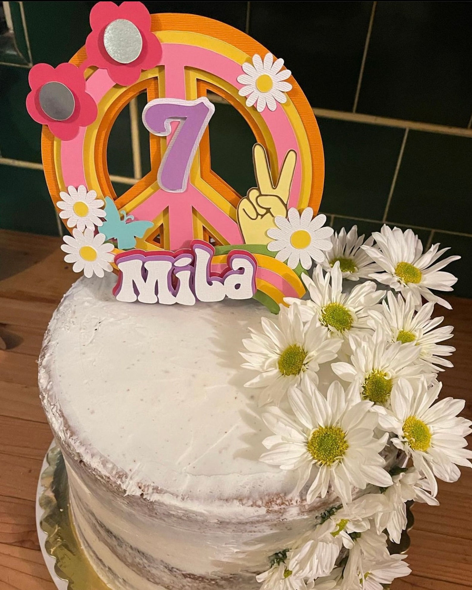 Hippie Cake Topper Groovy Cake Topper Peace Cake Topper | Etsy