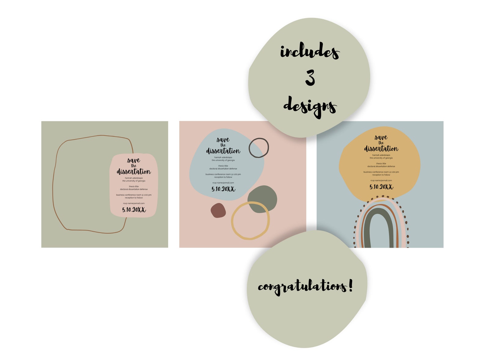 Dissertation Invitation Phd Edd Doctoral Defense Instagram Post Square ...