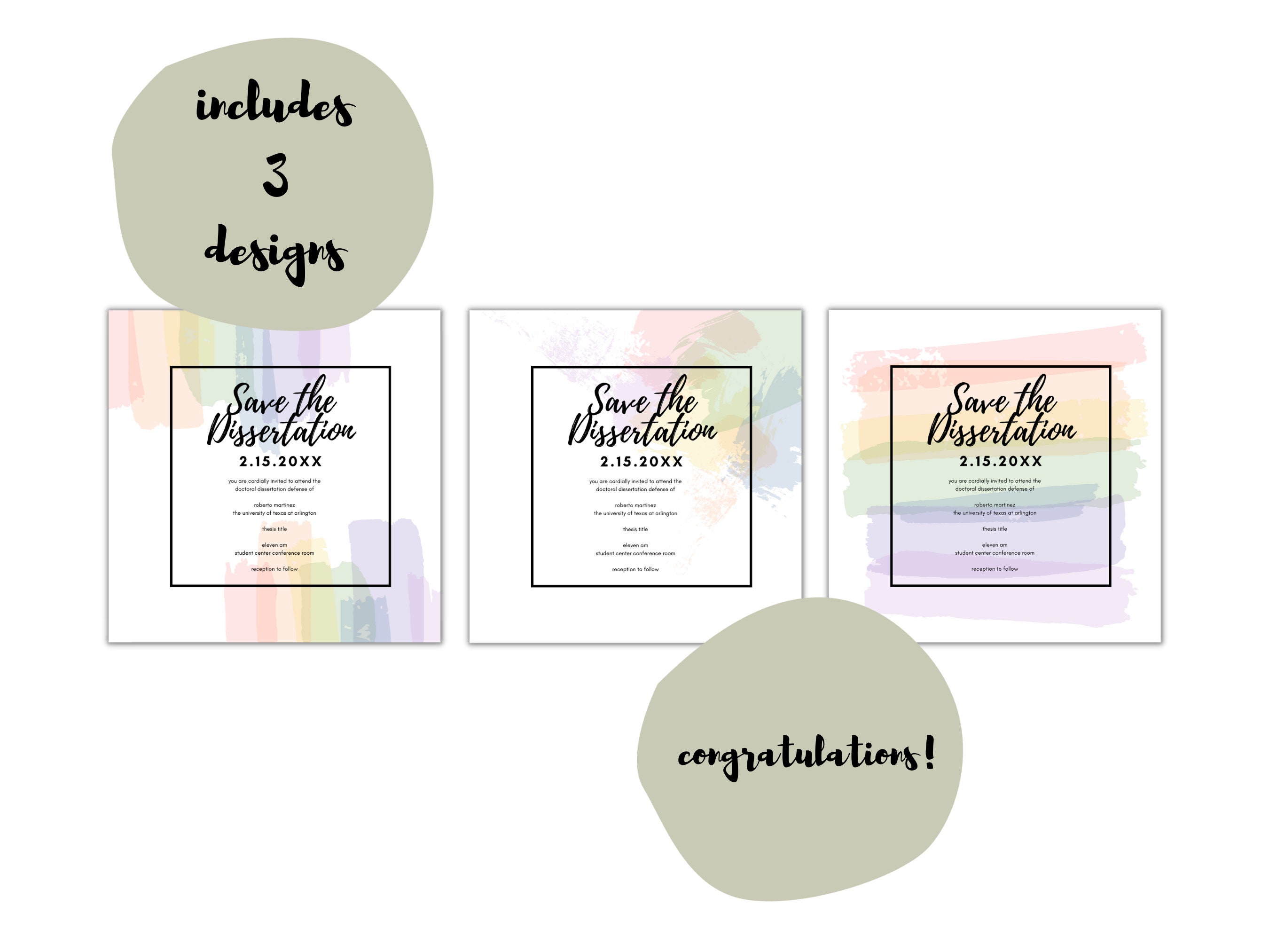 Dissertation Invitation Phd Edd Doctoral Defense Instagram Post Square ...