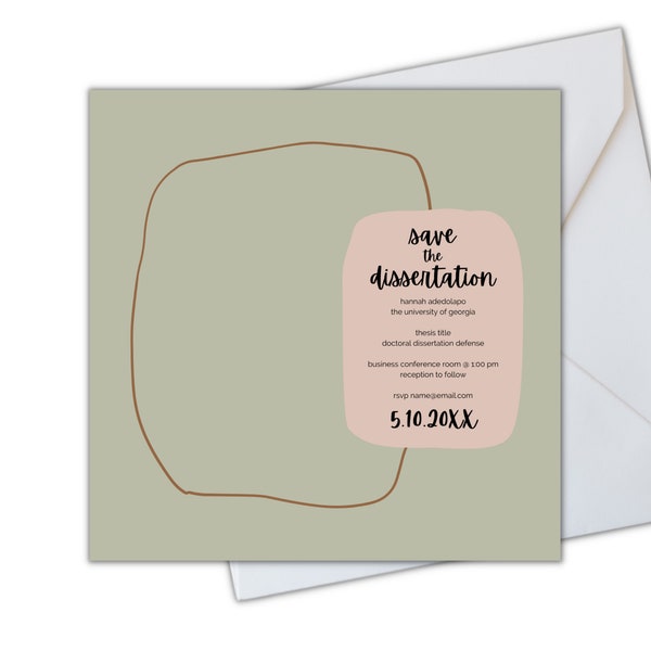 Dissertation Defense Invitation - Etsy