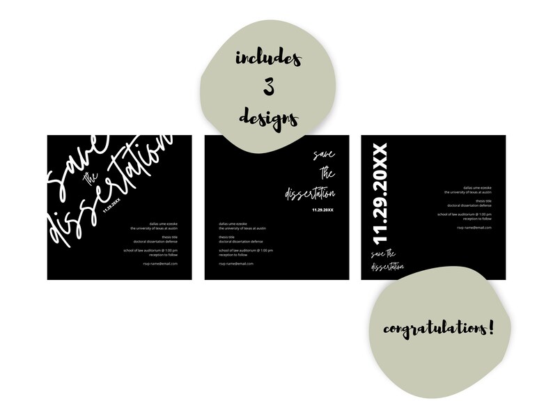 Dissertation Invitation Phd Edd Doctoral Defense Instagram Post Square ...