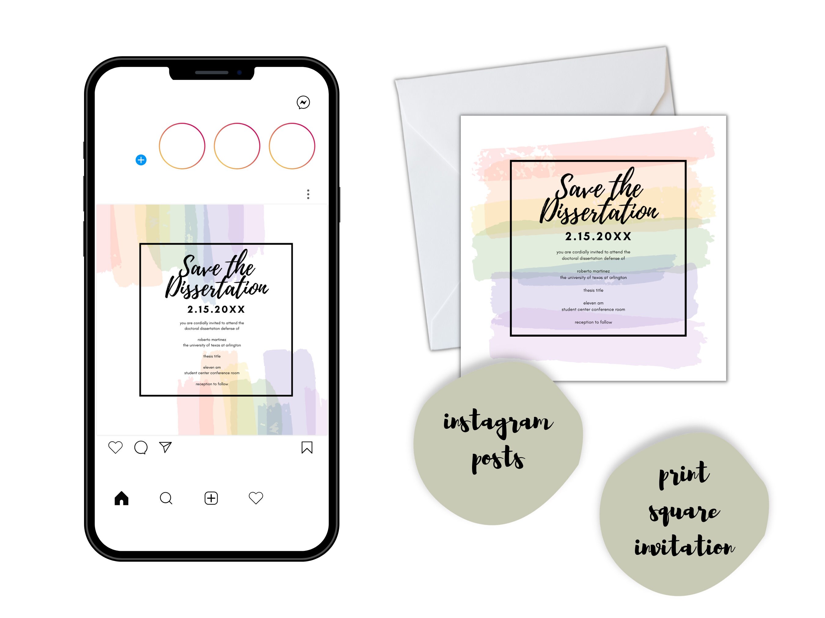 Dissertation Invitation Phd Edd Doctoral Defense Instagram Post Square ...