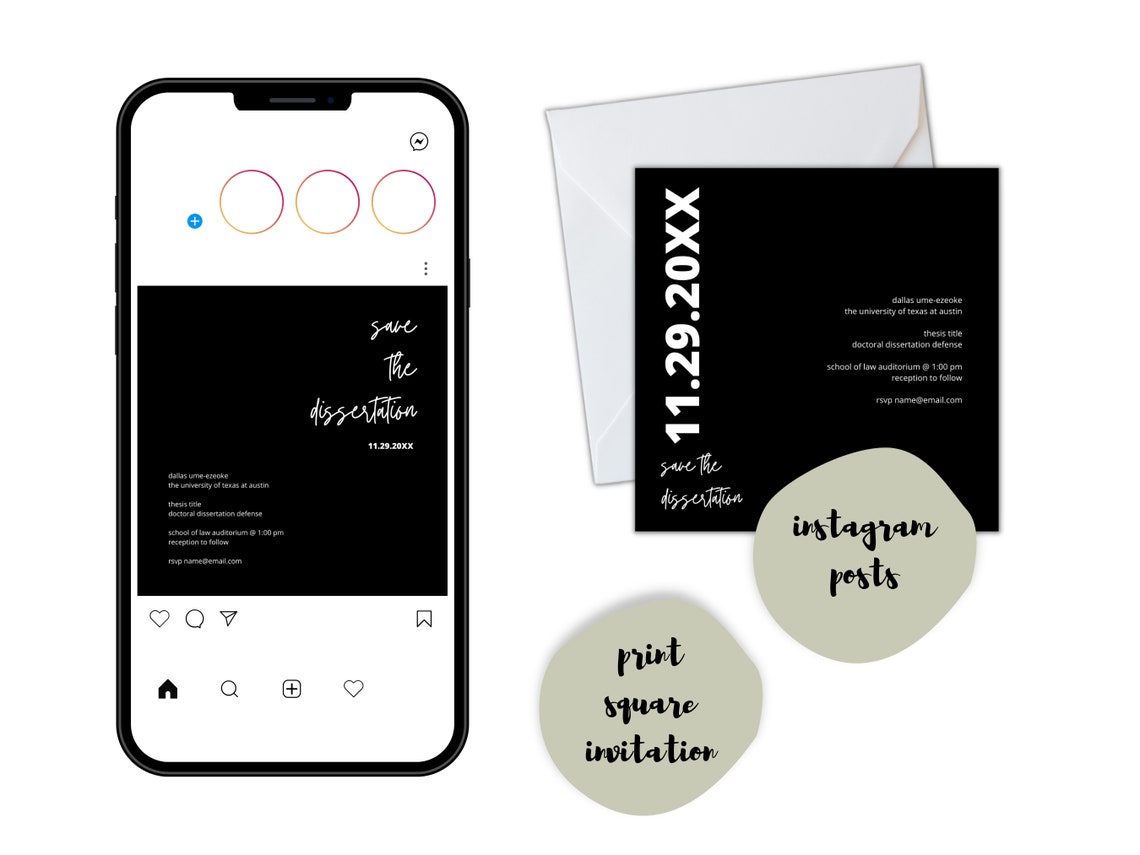 Dissertation Invitation Phd Edd Doctoral Defense Instagram Post Square ...