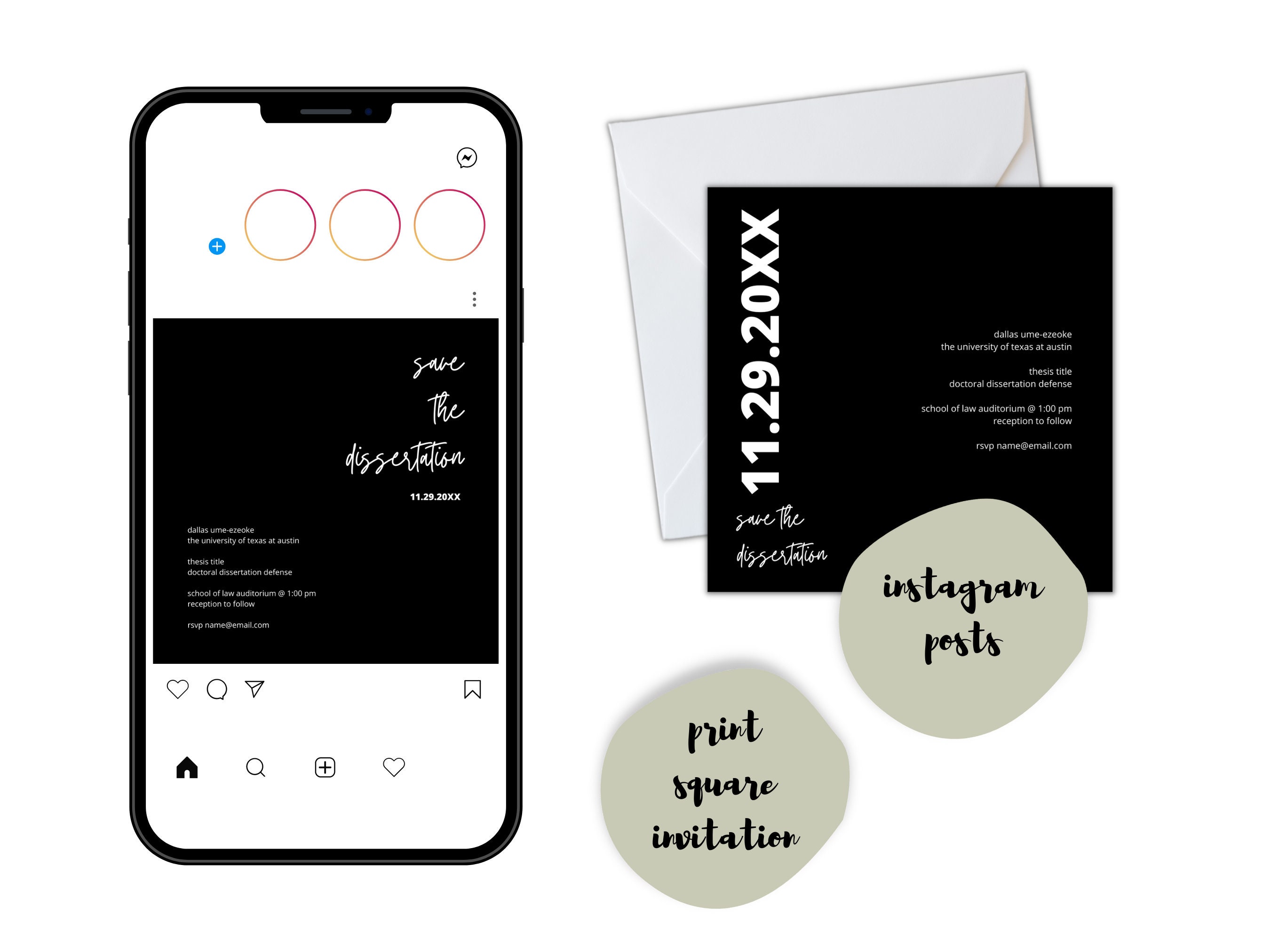 Dissertation Invitation Phd Edd Doctoral Defense Instagram Post Square ...