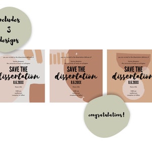 Dissertation Invitation Phd Edd Doctoral Defense Instagram Post Square ...