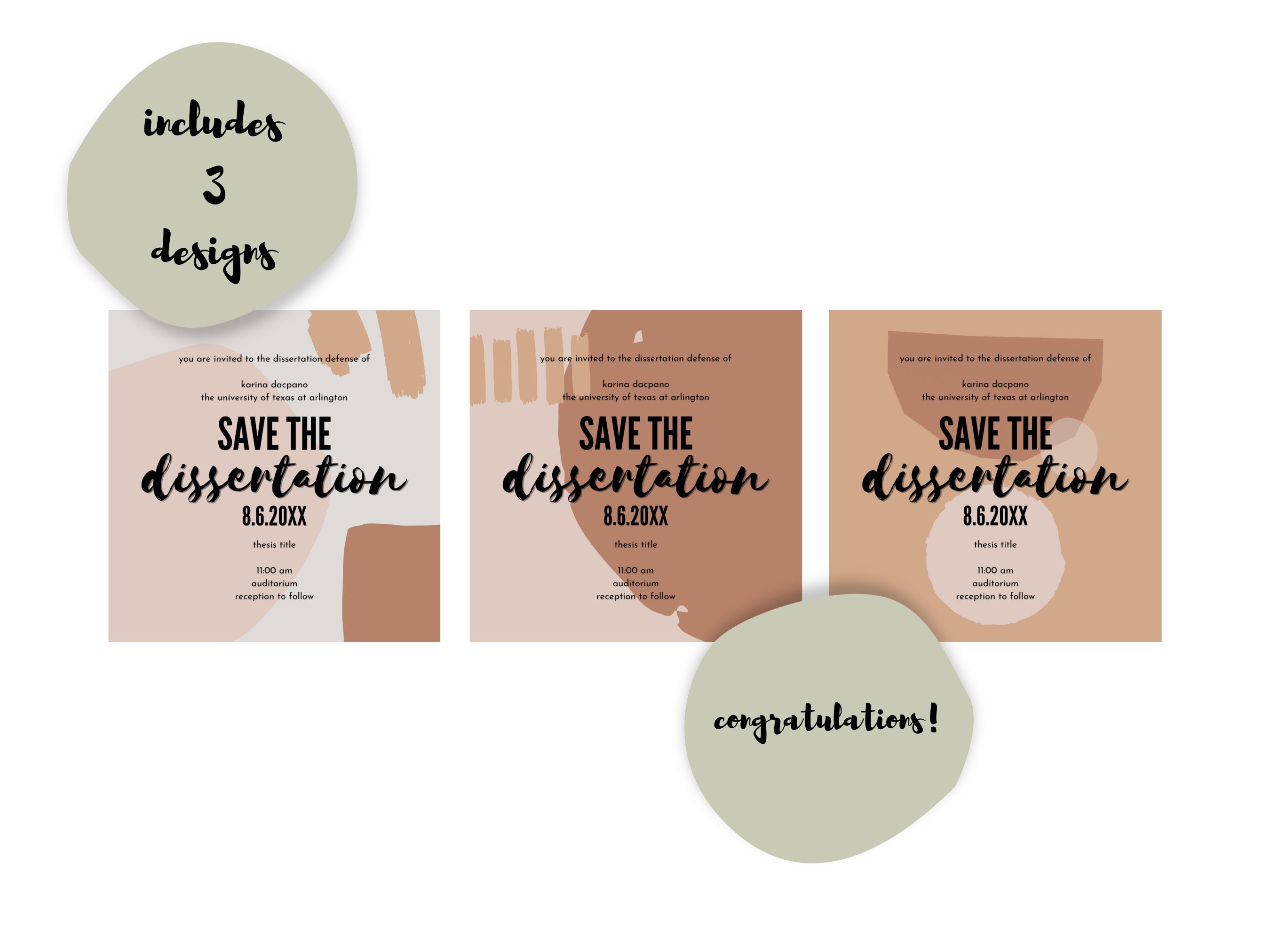 Dissertation Invitation Phd Edd Doctoral Defense Instagram Post Square ...