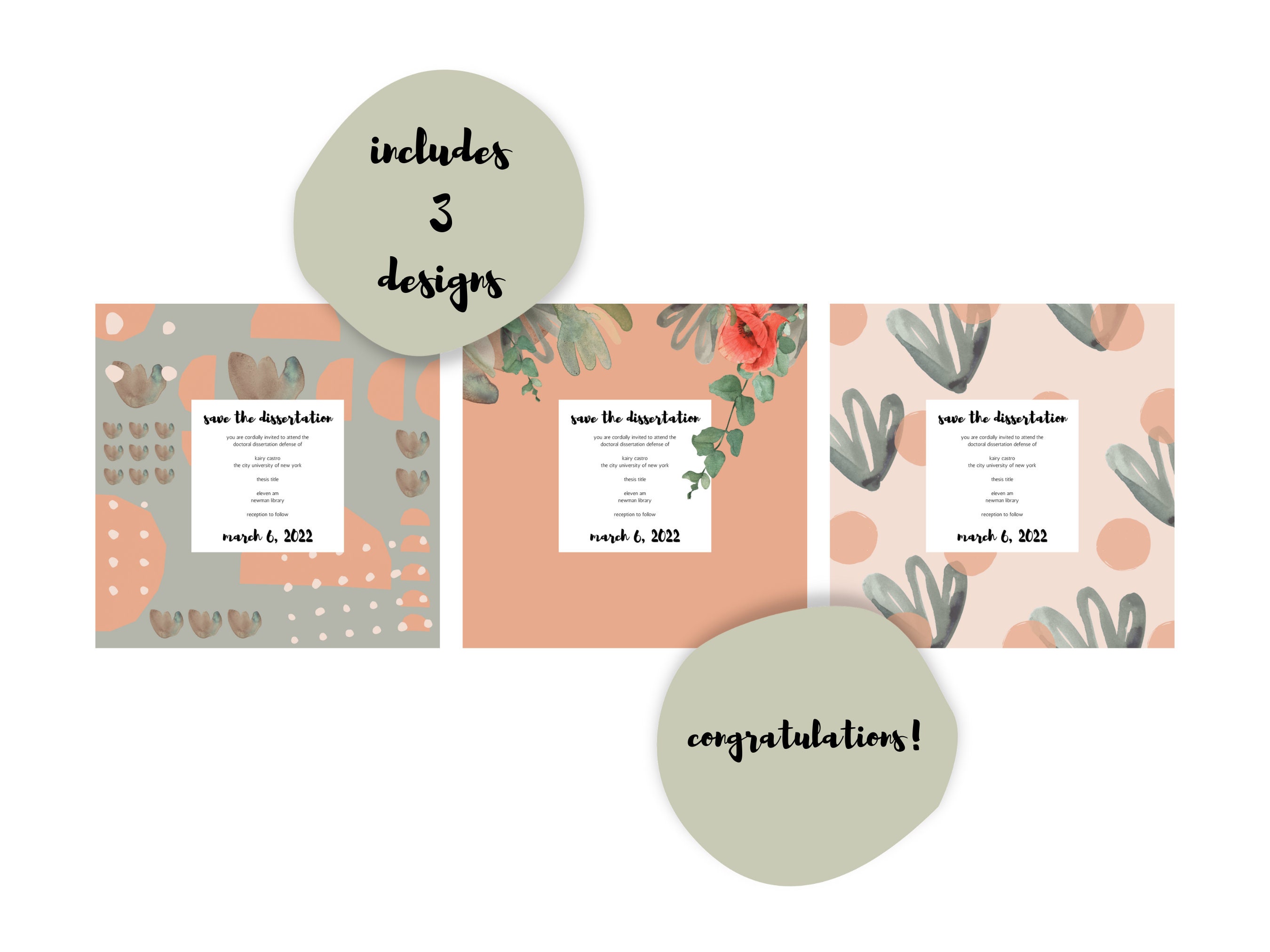 Dissertation Invitation Phd Edd Doctoral Defense Instagram Post Square ...