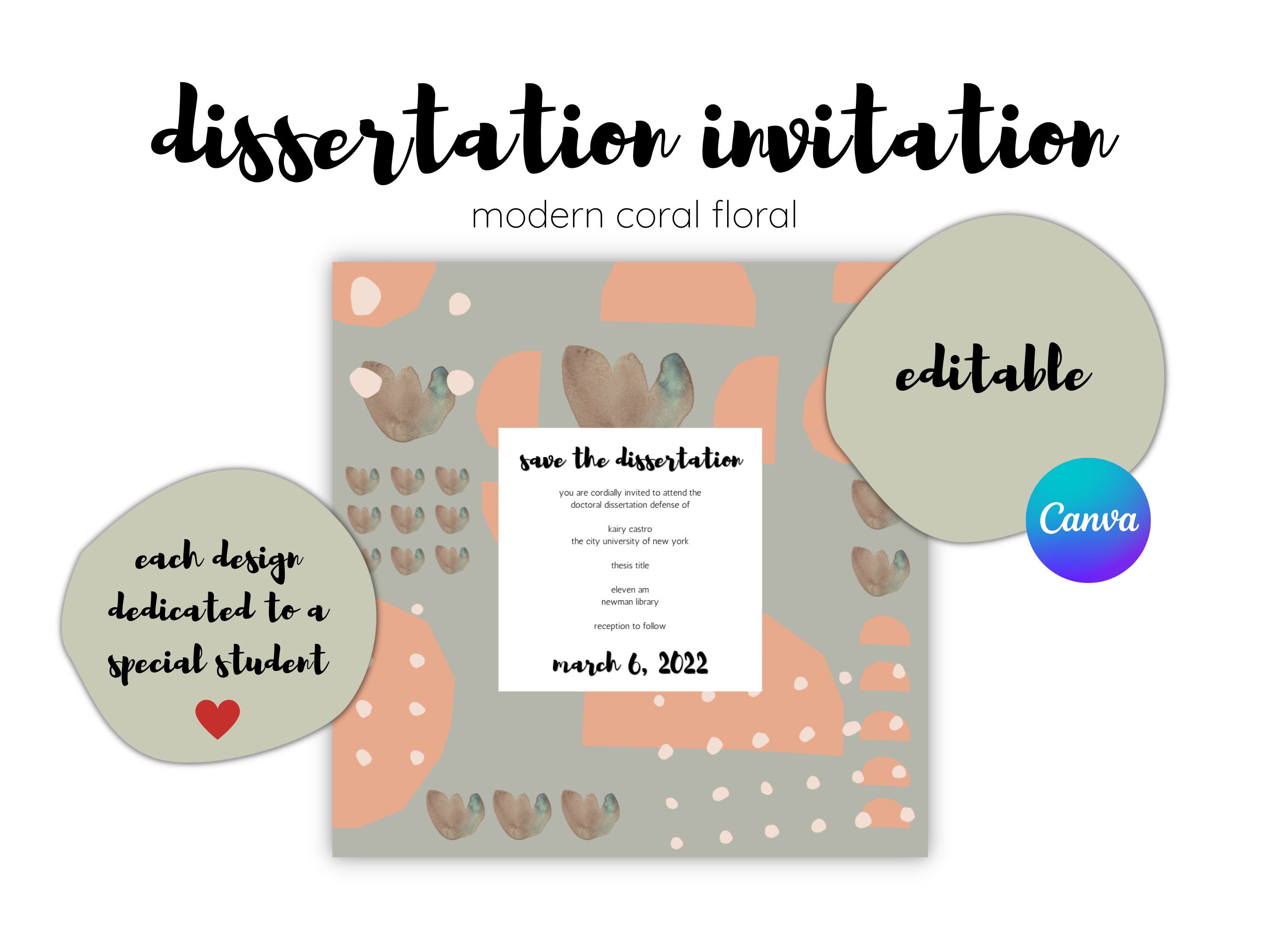 Dissertation Invitation Phd Edd Doctoral Defense Instagram Post Square ...