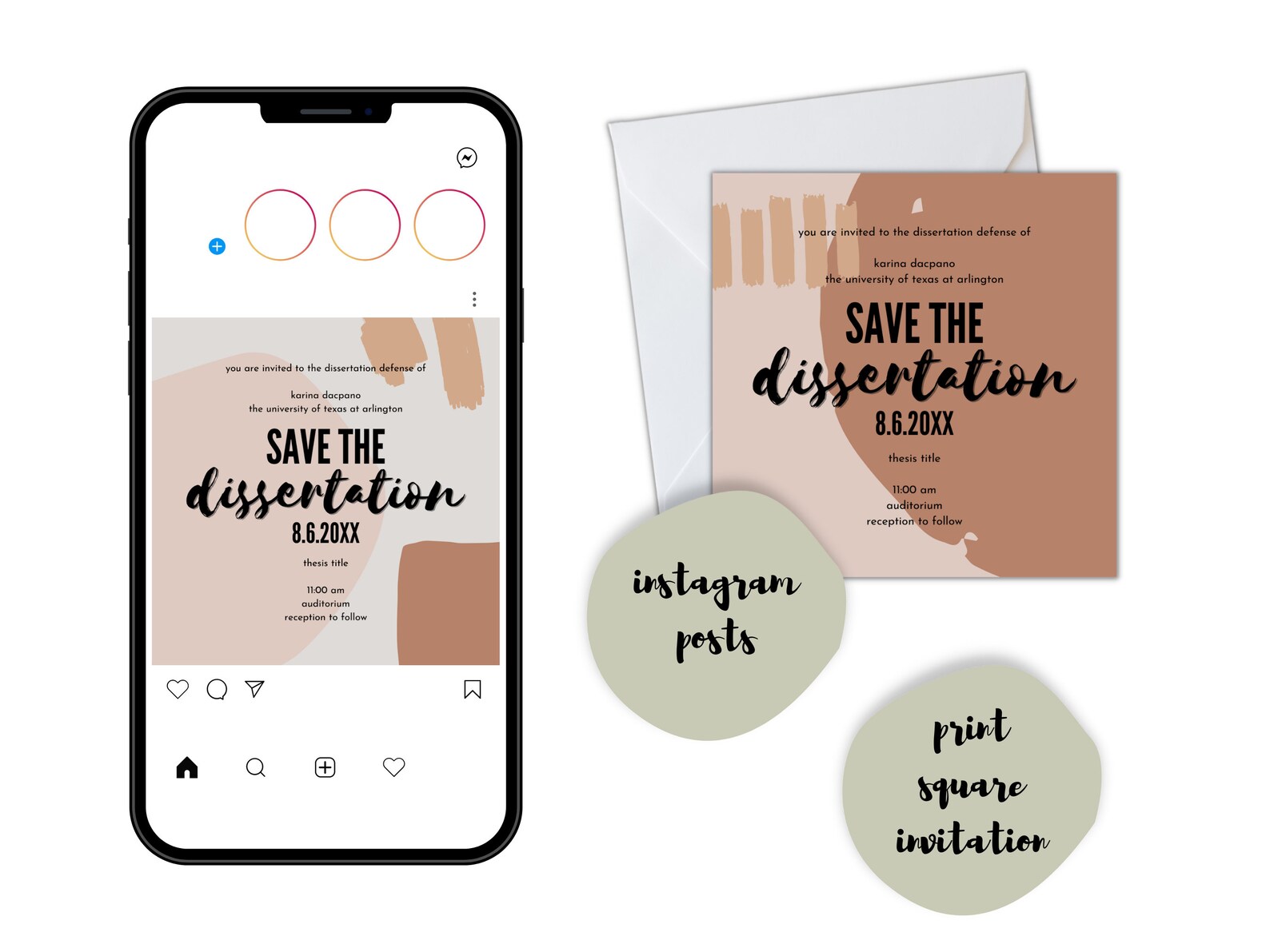 Dissertation Invitation Phd Edd Doctoral Defense Instagram Post Square ...