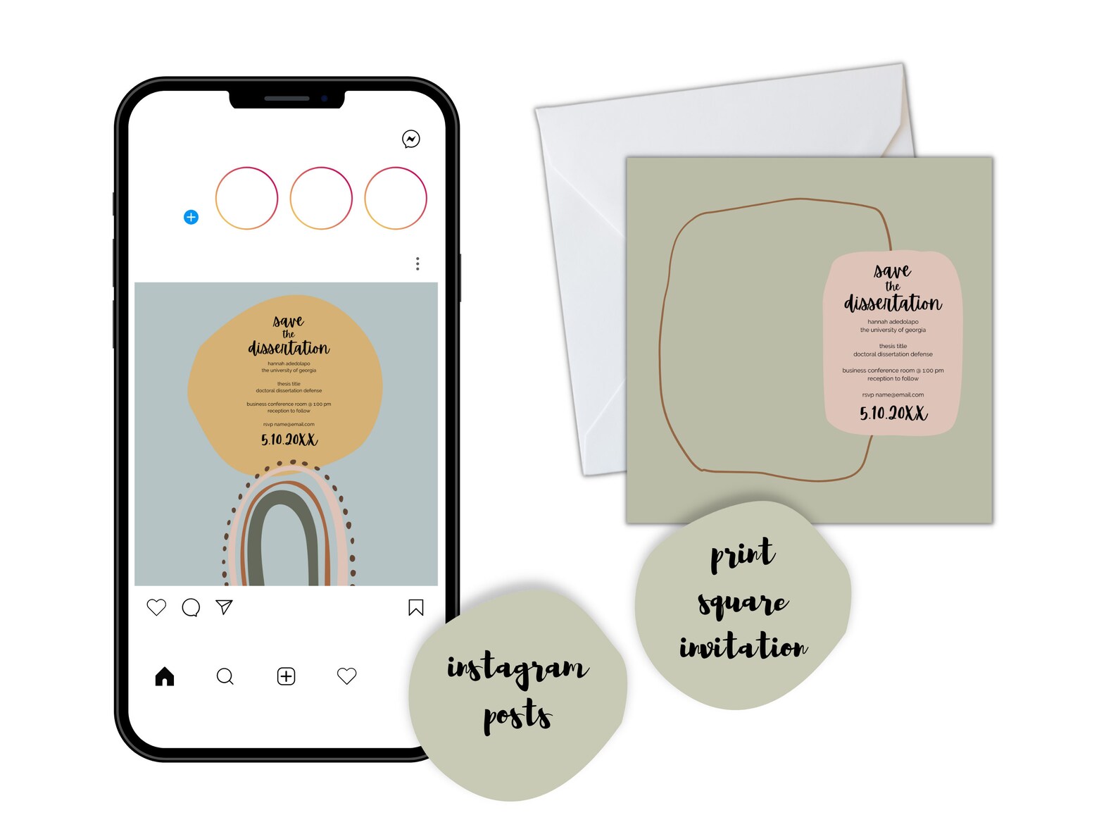 Dissertation Invitation Phd Edd Doctoral Defense Instagram Post Square ...