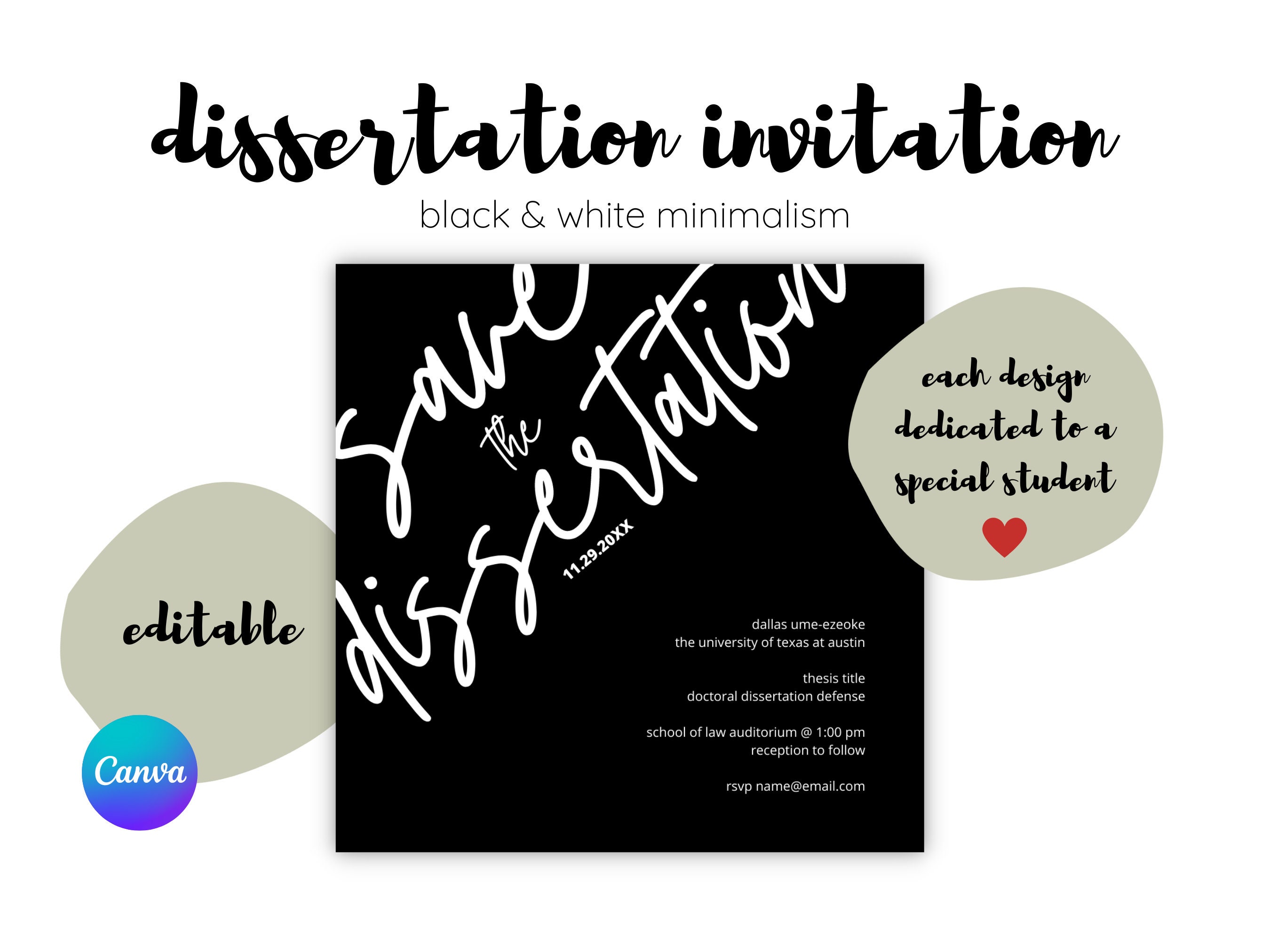 Dissertation Invitation Phd Edd Doctoral Defense Instagram Post Square ...