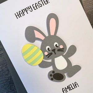 Easter Card for Children Featuring an Adorable Bunny Design, Handmade ...