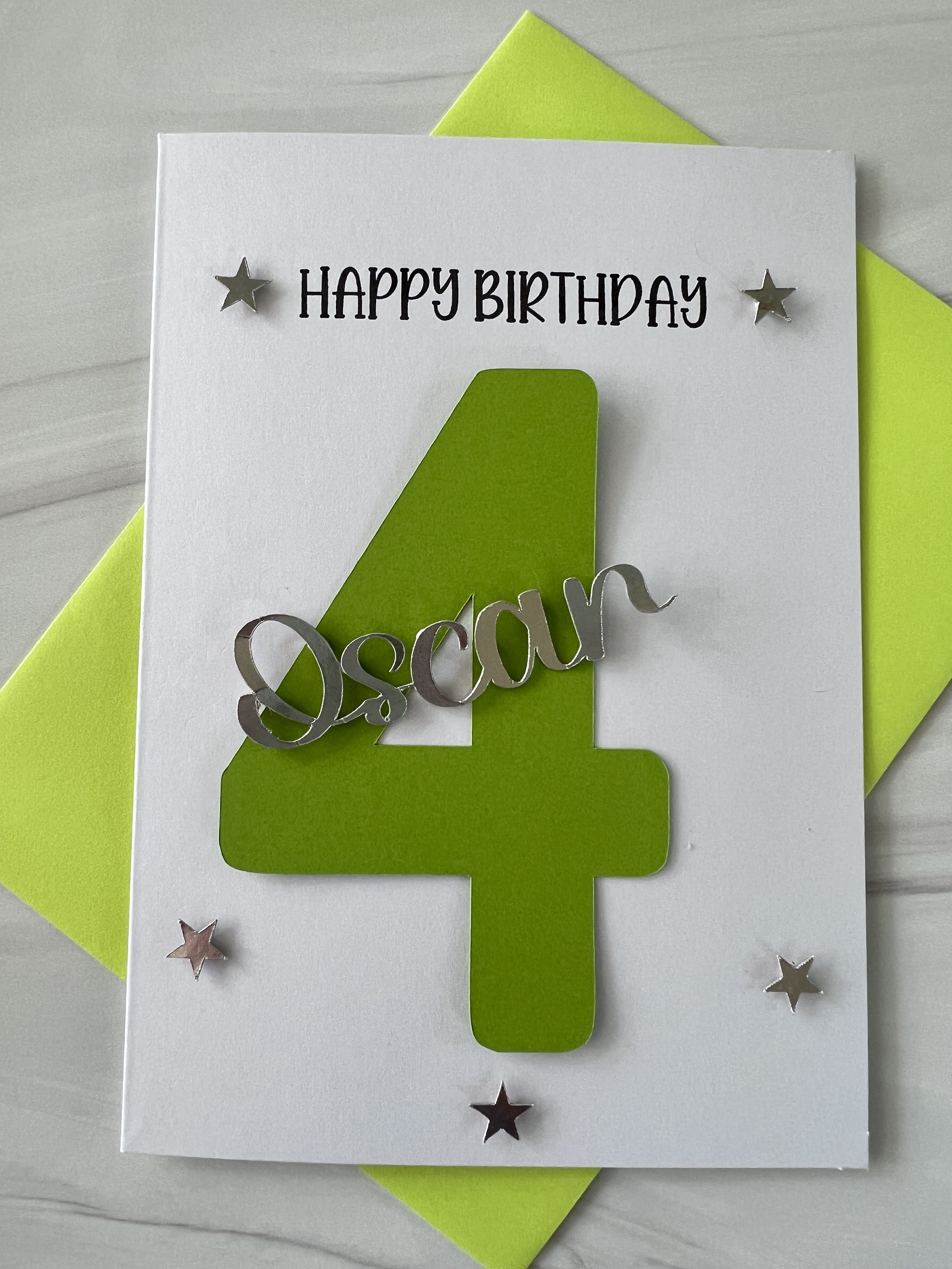 4th Birthday Card Kids Age Card Personalized - Etsy