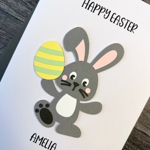 Easter Card for Children Featuring an Adorable Bunny Design, Handmade ...