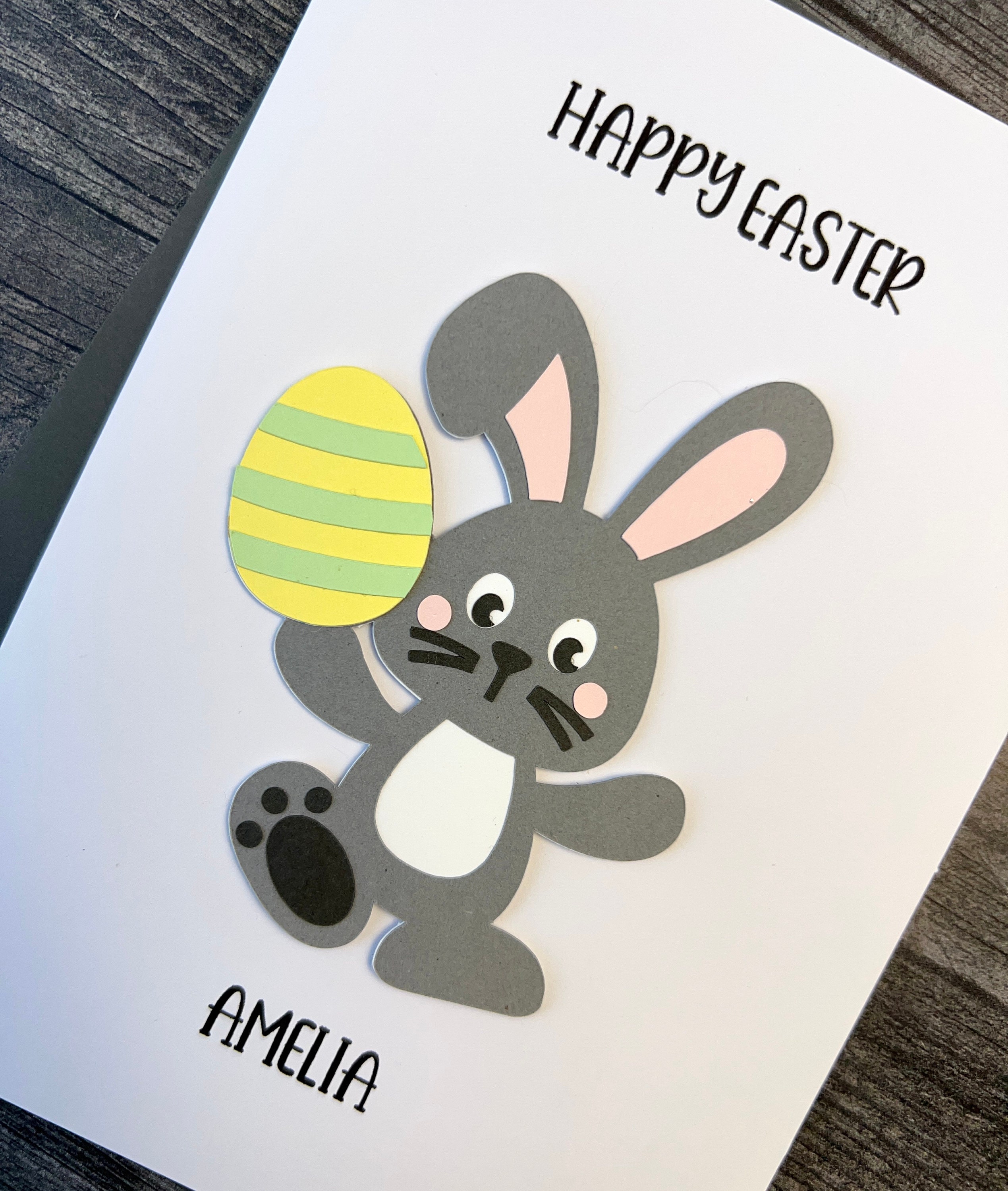 Easter Card for Children Featuring an Adorable Bunny Design, Handmade ...