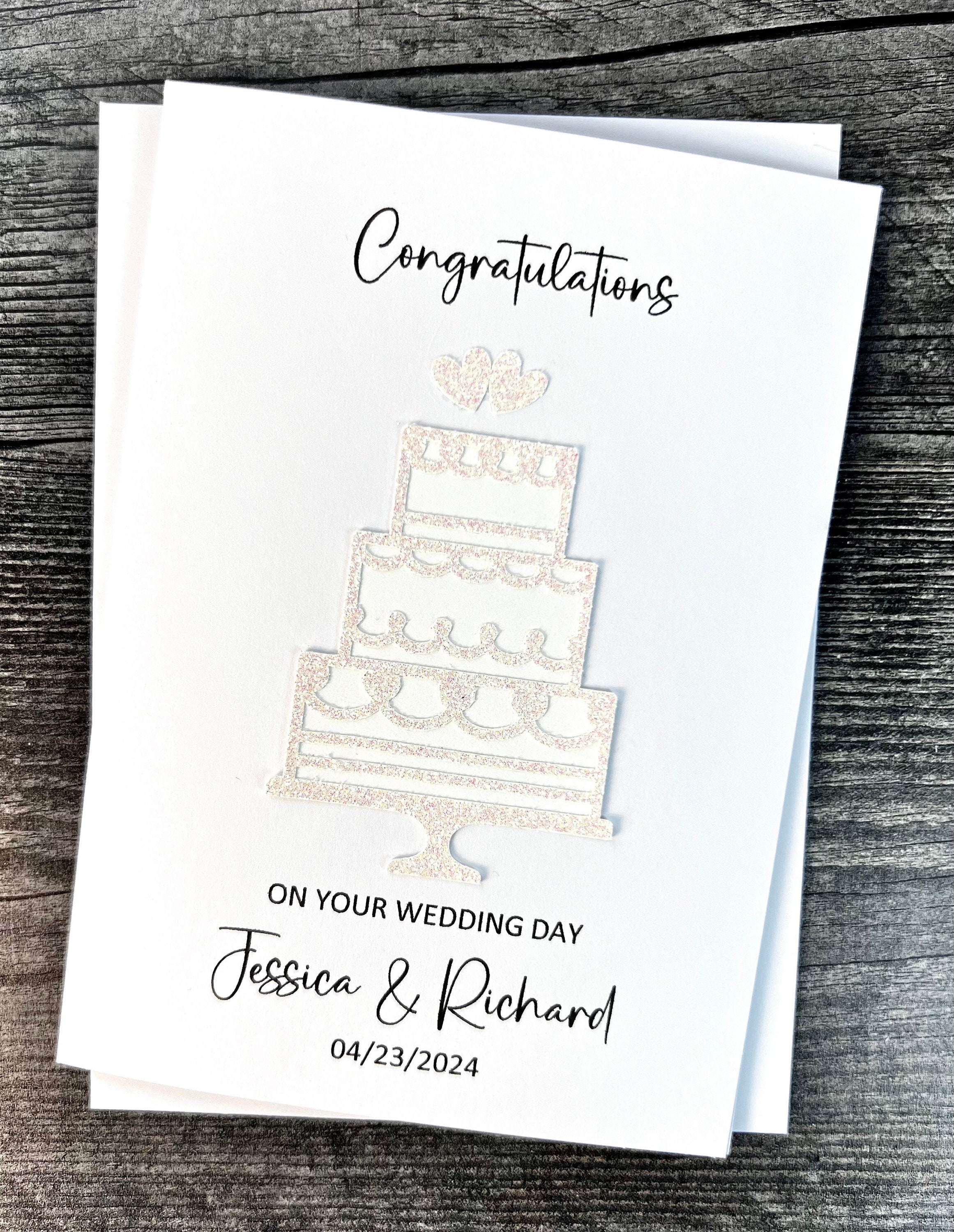 Wedding Day Card Featuring a Whimsical Wedding Cake, Handmade and ...