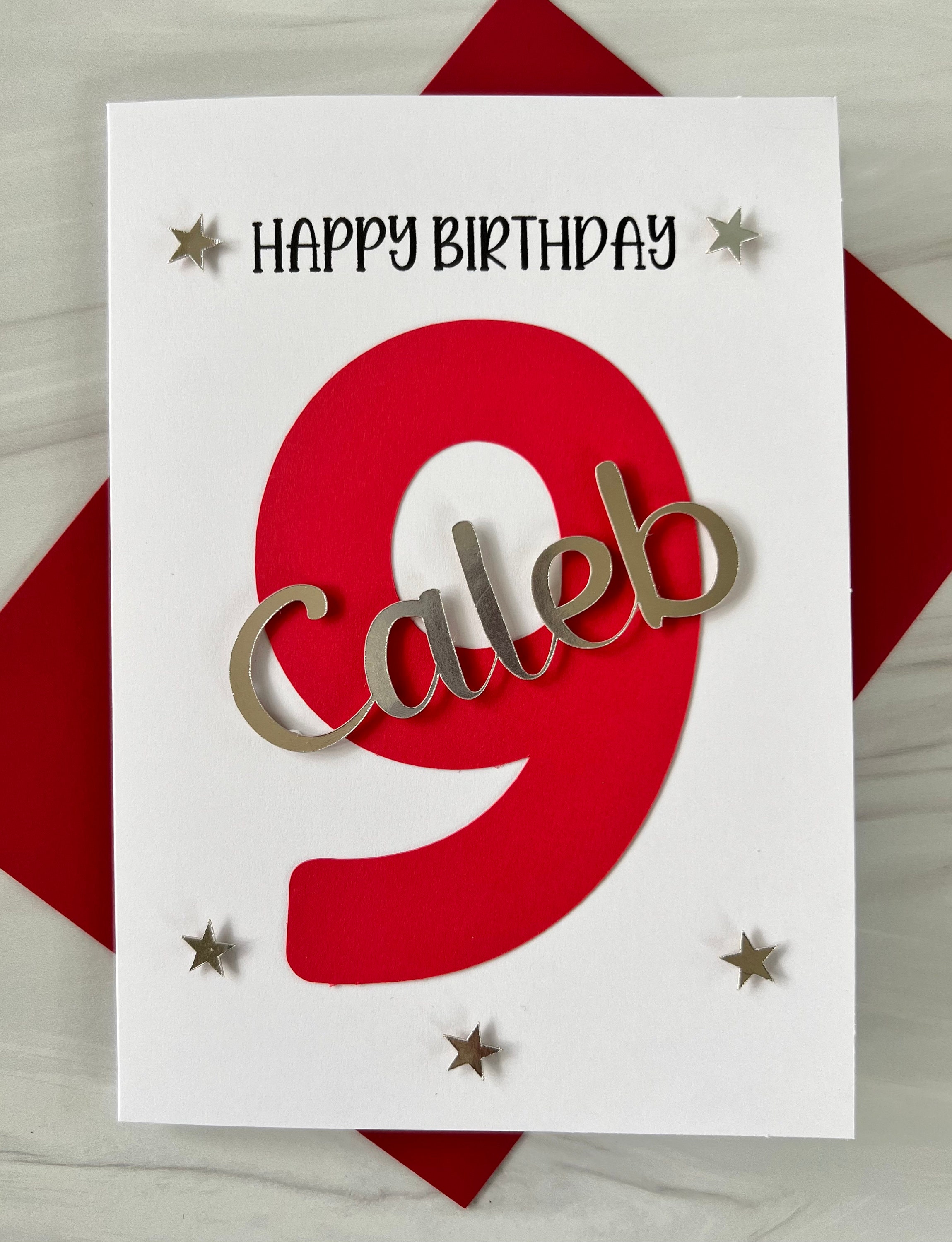 9th Birthday Card Kids Age Card Personalized - Etsy