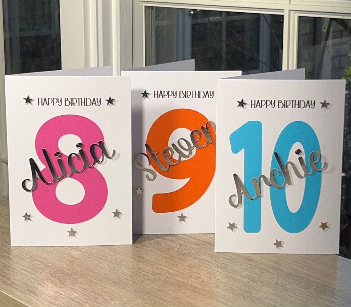 9th Birthday Card Kids Age Card Personalized - Etsy