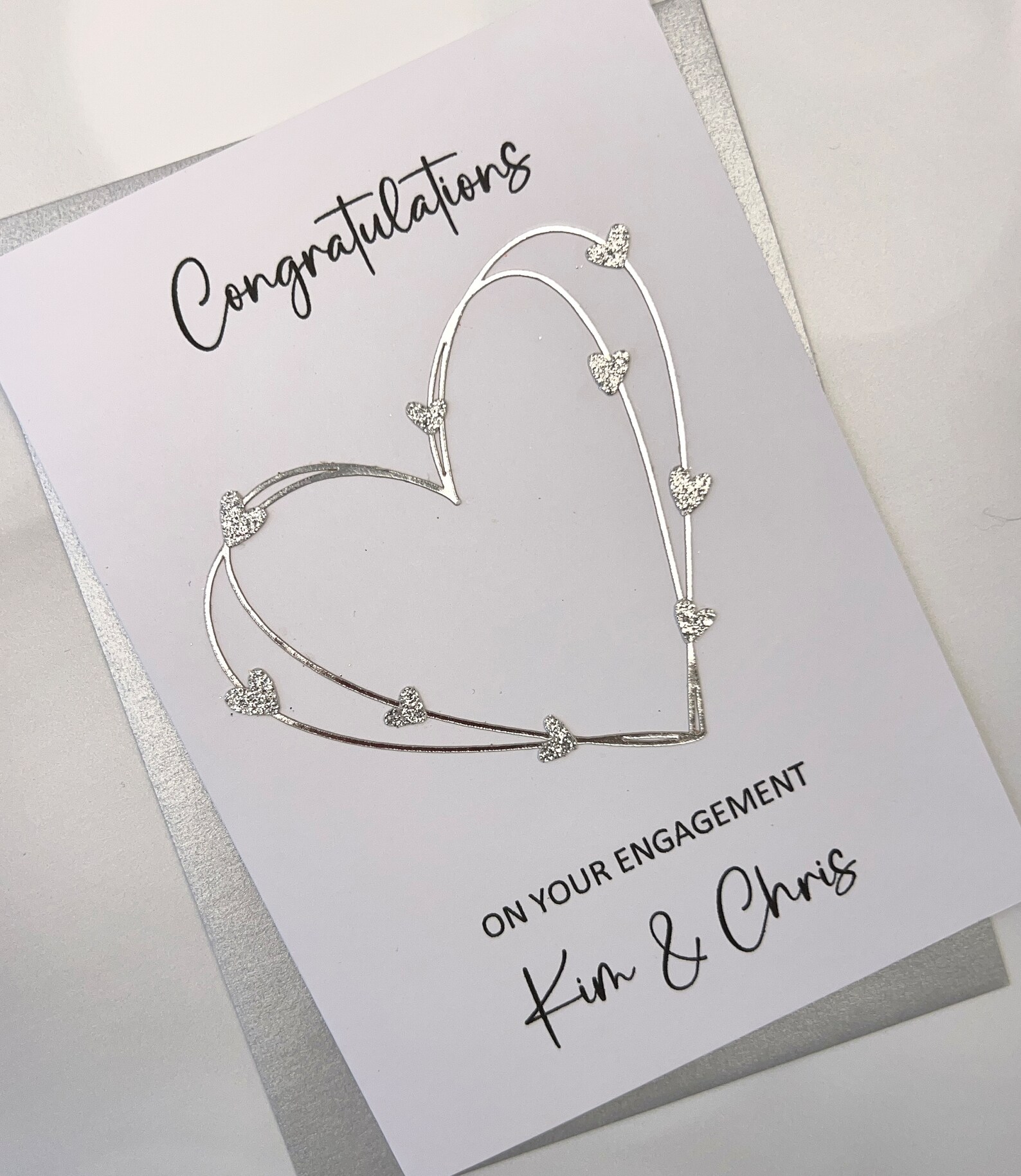 Engagement Card, Handmade and Personalized for the Happy Couple ...