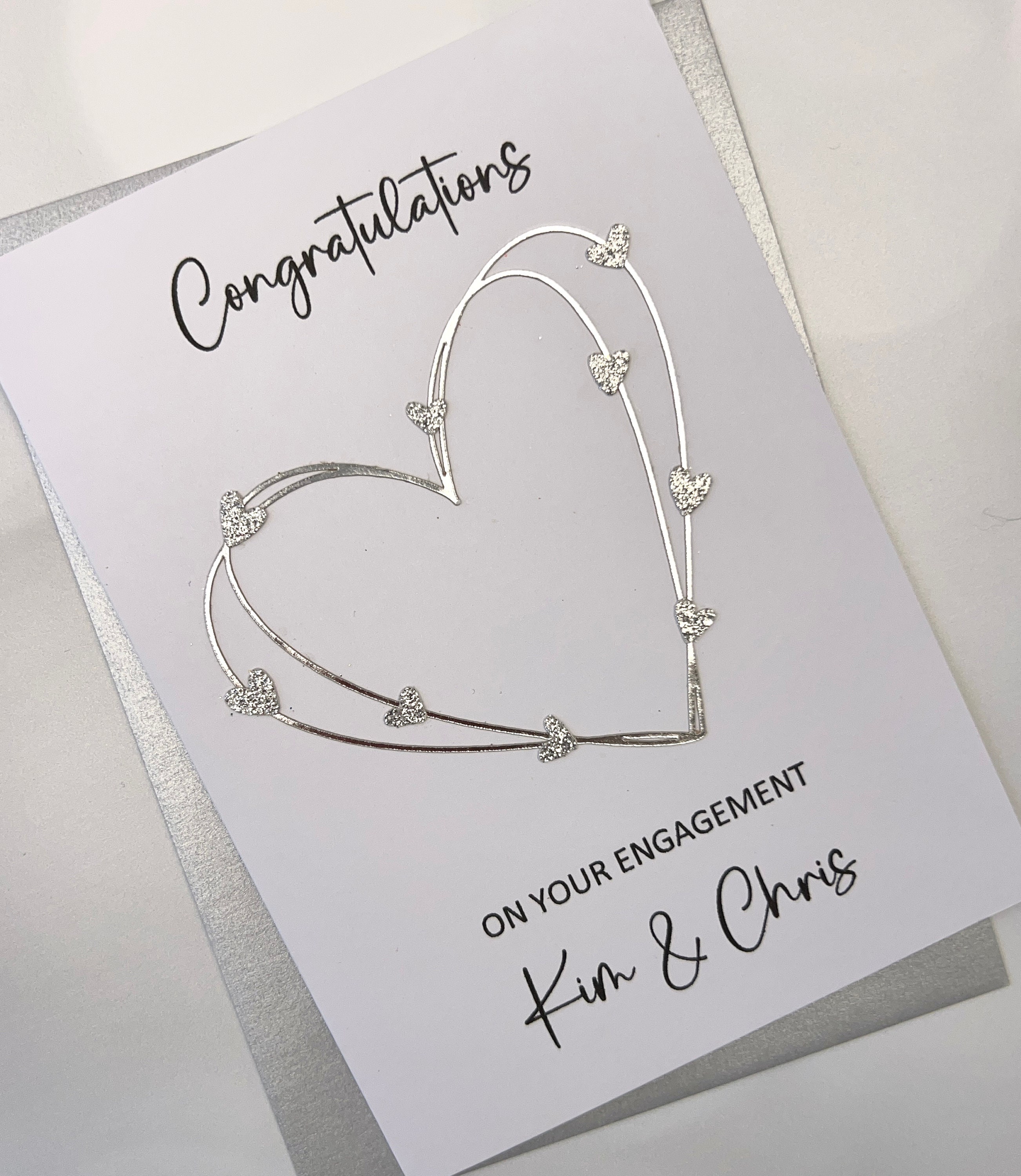 Engagement Card, Handmade and Personalized for the Happy Couple ...