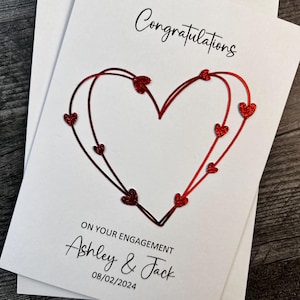 Engagement Card, Handmade and Personalized for the Happy Couple ...