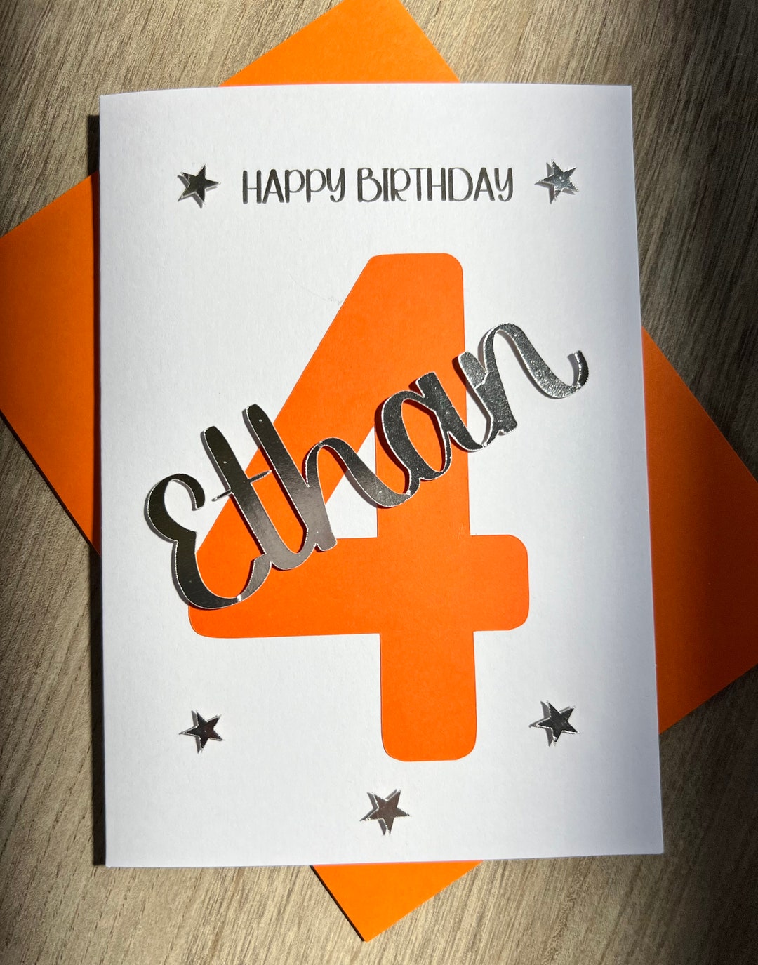 4th Birthday Card Kids Age Card Personalized - Etsy UK