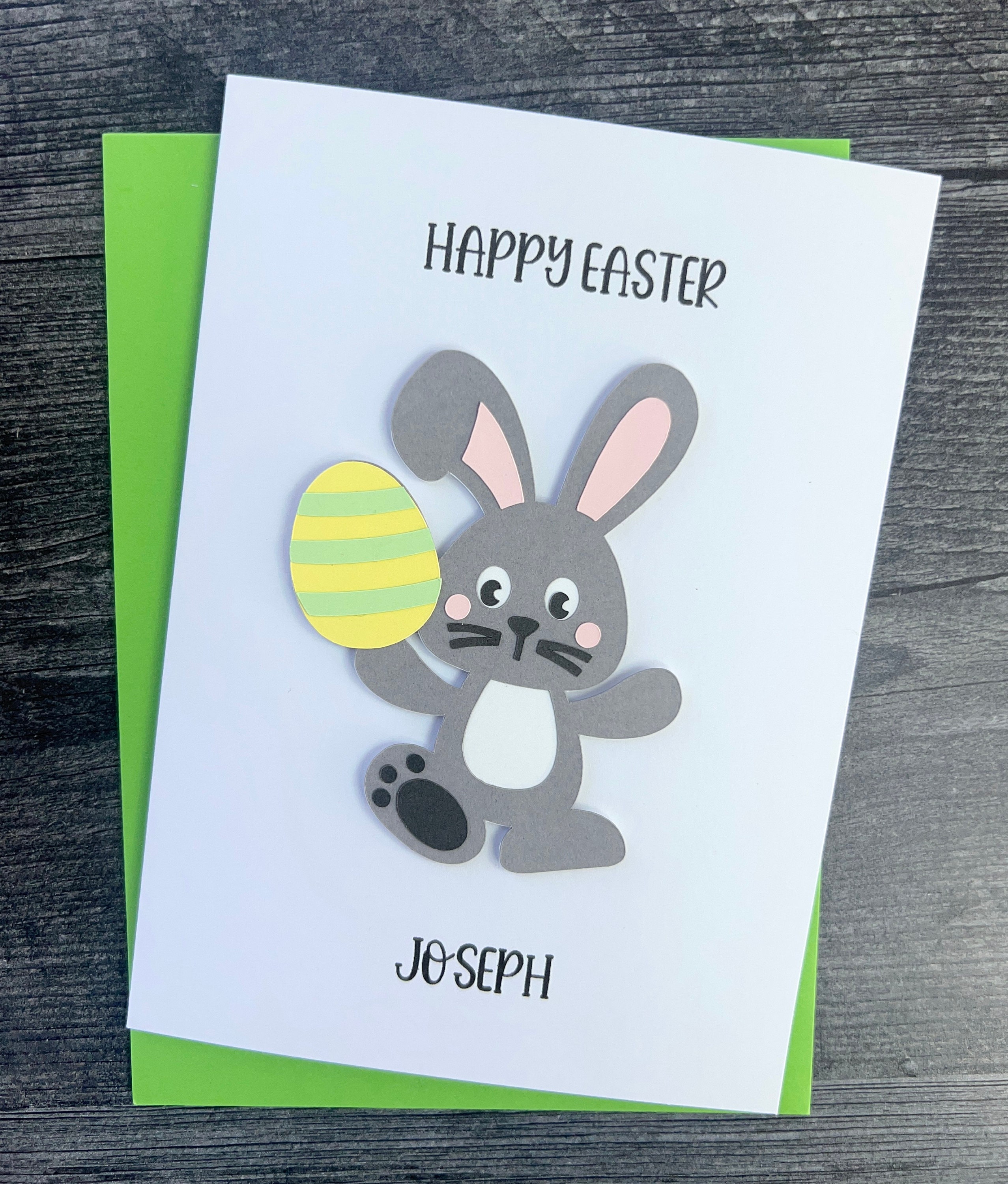 Easter Card for Children Featuring an Adorable Bunny Design, Handmade ...