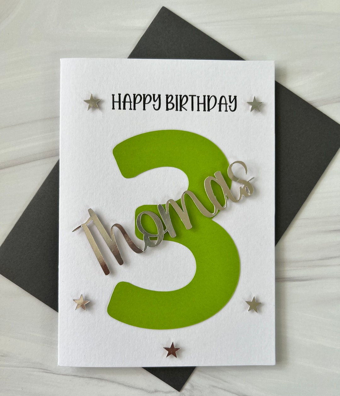 3rd Birthday Card, Handmade and Personalized for Boys and Girls ...
