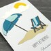 Retirement Card Featuring Beach Chair and Umbrella Scene. Handmade and ...