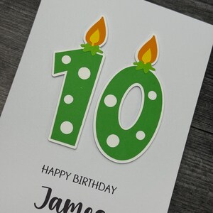 10th Birthday Card, Handmade, for Boys or Girls, Personalized ...