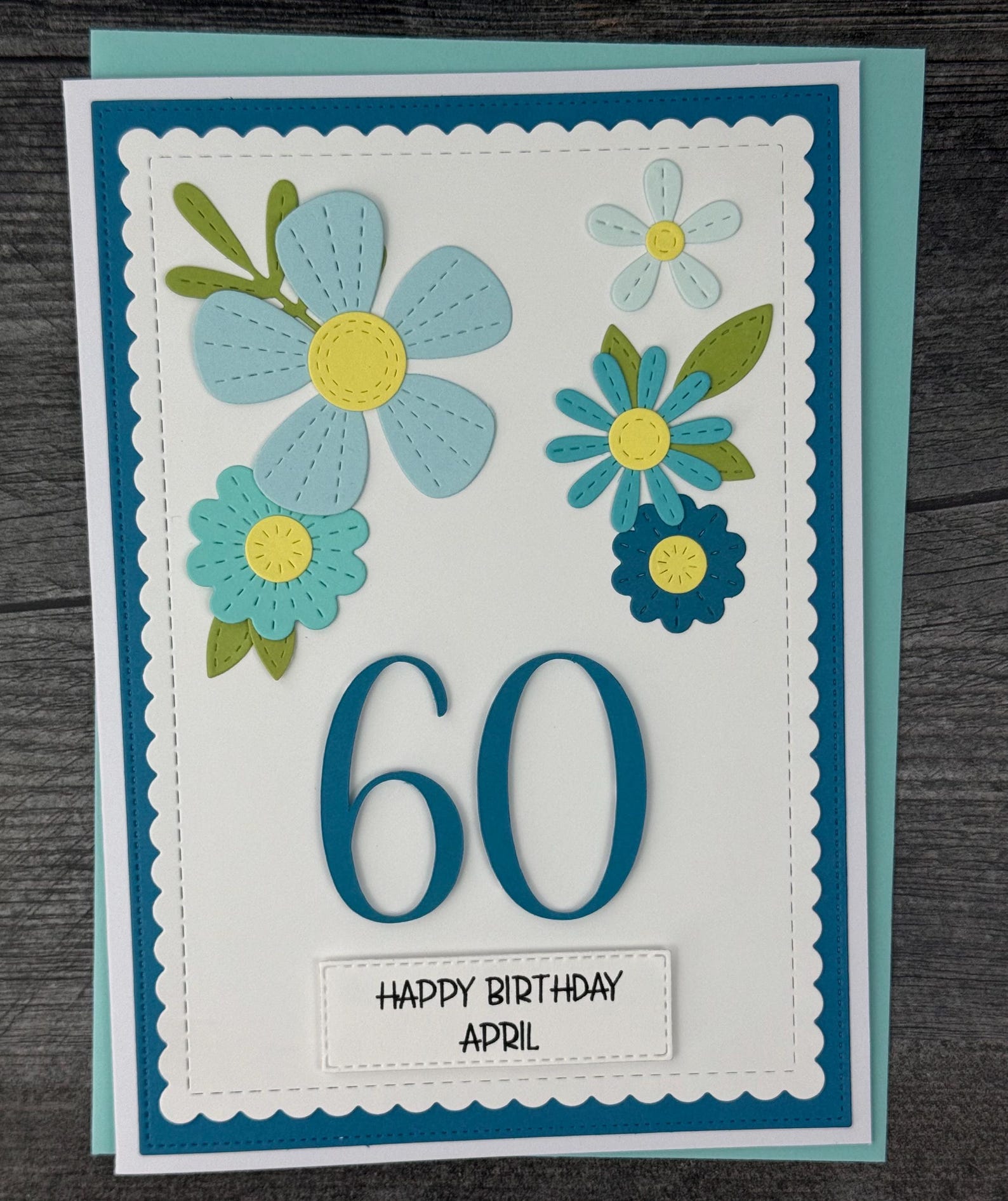 60th Birthday Card, Handmade and Personalized for Her, Beautiful Floral ...