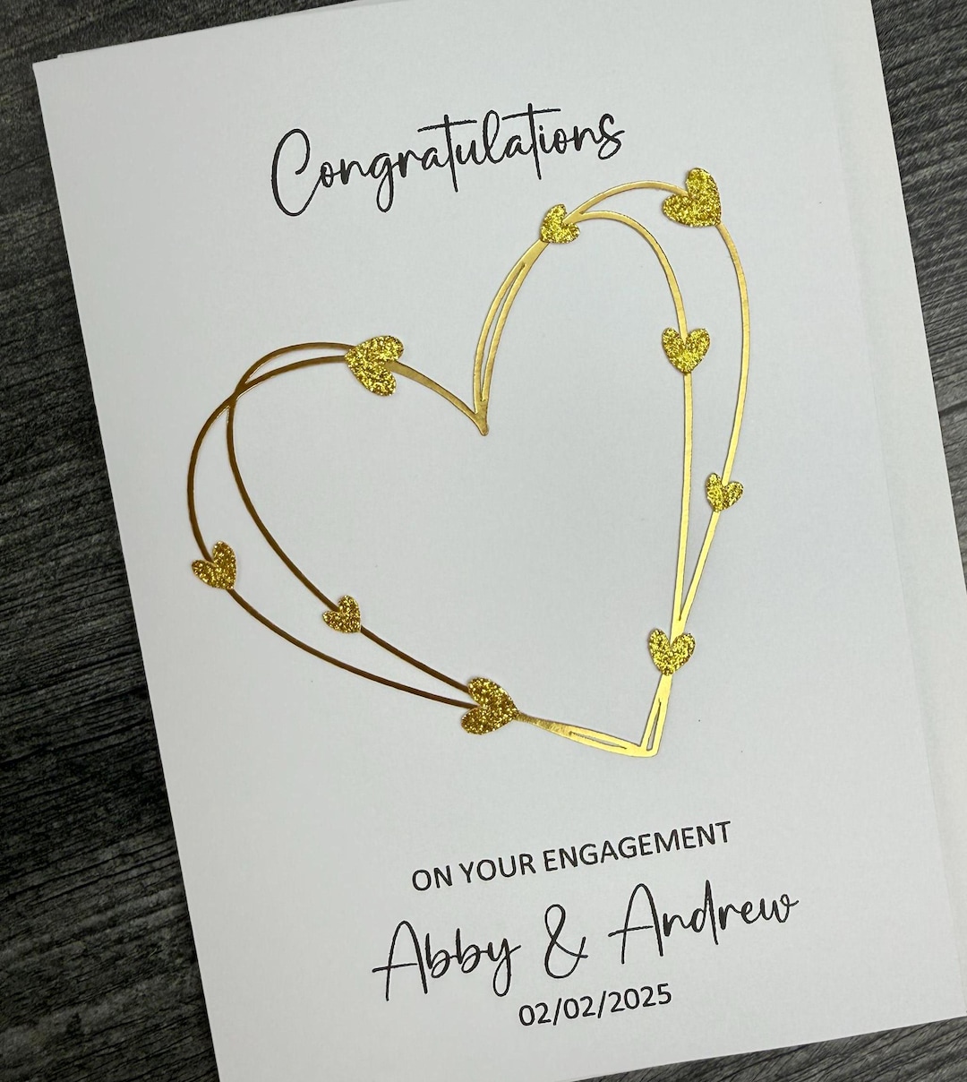 Engagement Card, Handmade and Personalized for the Happy Couple ...