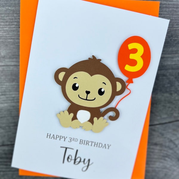 Birthday Card Monkey 2 - Etsy
