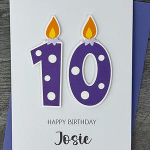 10th Birthday Card, Handmade, for Boys or Girls, Personalized ...