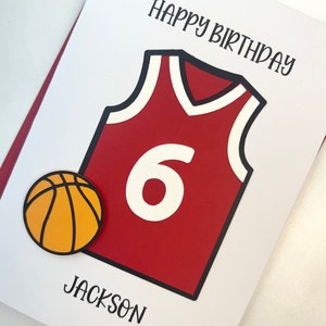 Basketball Birthday Card, Handmade, Personalized, Any Age, Various ...