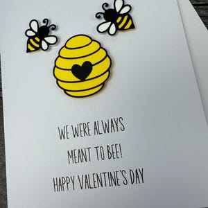 Valentine's Day Card With Cute Bees Design, Handmade and Personalized ...