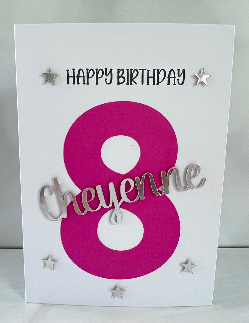 8th Birthday Card Kids Age Card Personalized - Etsy