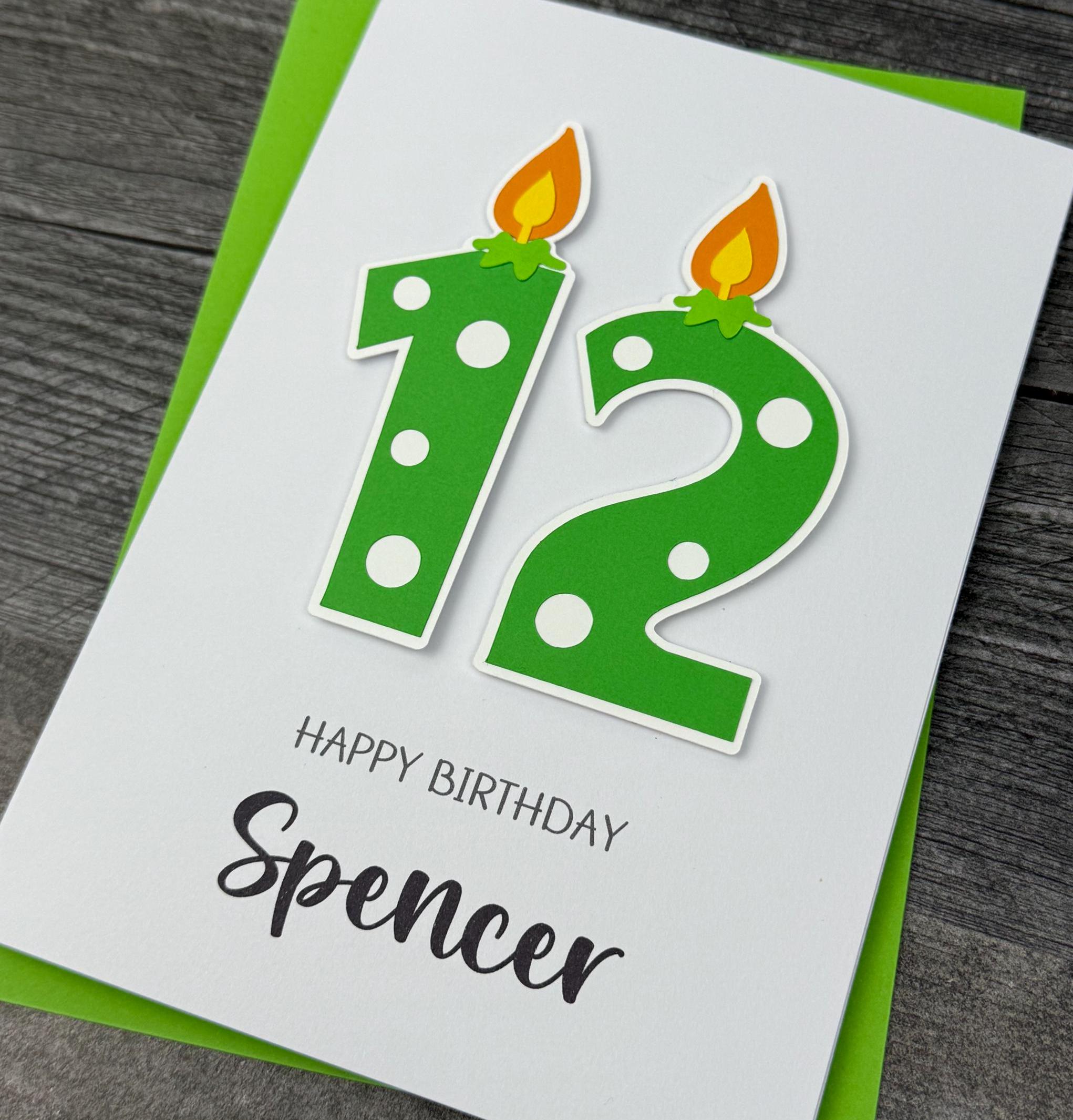 13th Birthday Card for Children, Candle Design. Handmade and ...