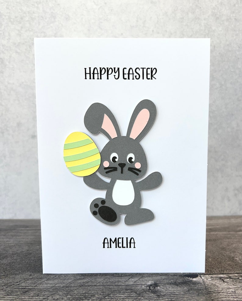 Easter Card for Children Featuring an Adorable Bunny Design, Handmade ...