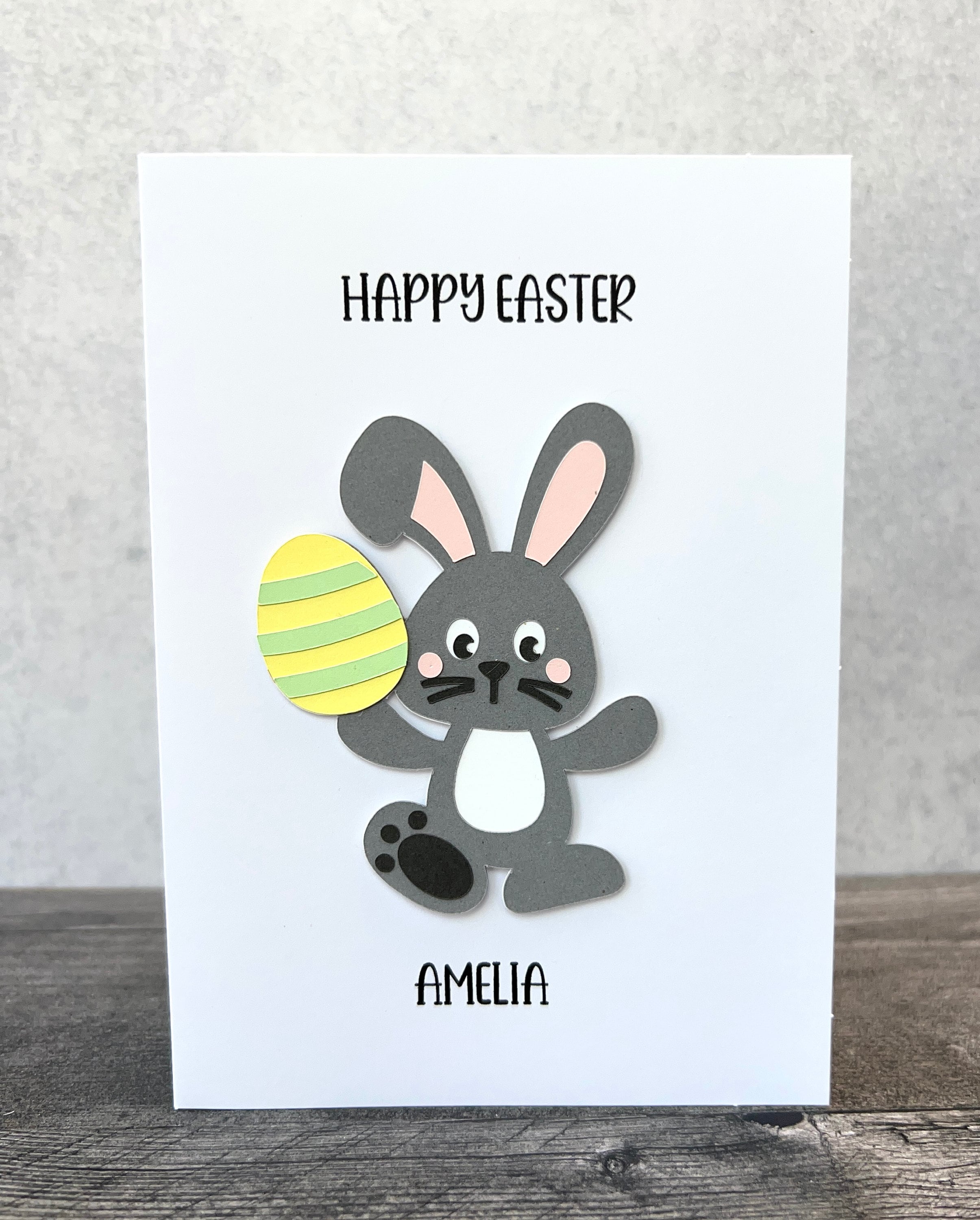 Easter Card for Children Featuring an Adorable Bunny Design, Handmade ...
